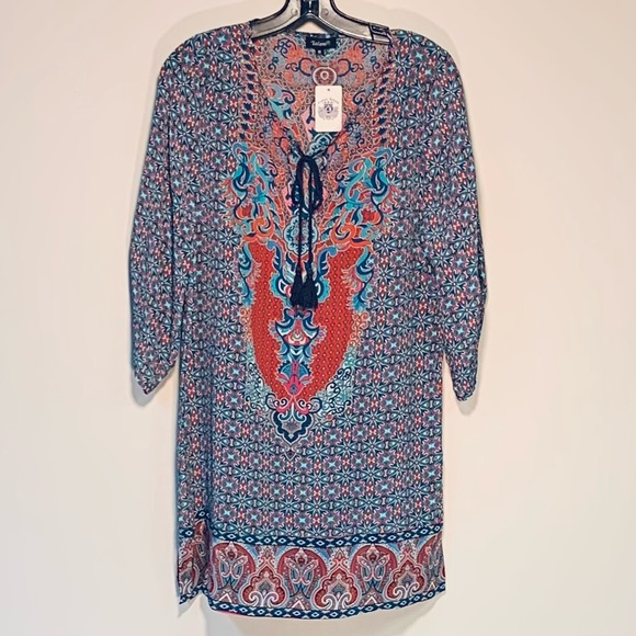 Tolani | Dresses | Tolani Boho Style Silk Tunic Dress | Poshmark